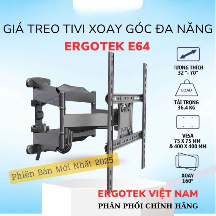 ErgoTek E64 32 - 70 Inch Multifunctional Angle Rotating TV Mount ...