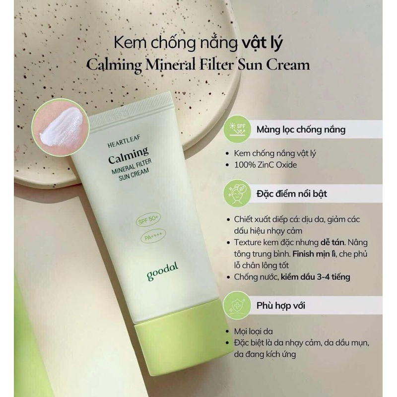 [GOODAL] Houttuynia Cordata Sunscreen Soothes Sensitive Skin Tone SPF ...