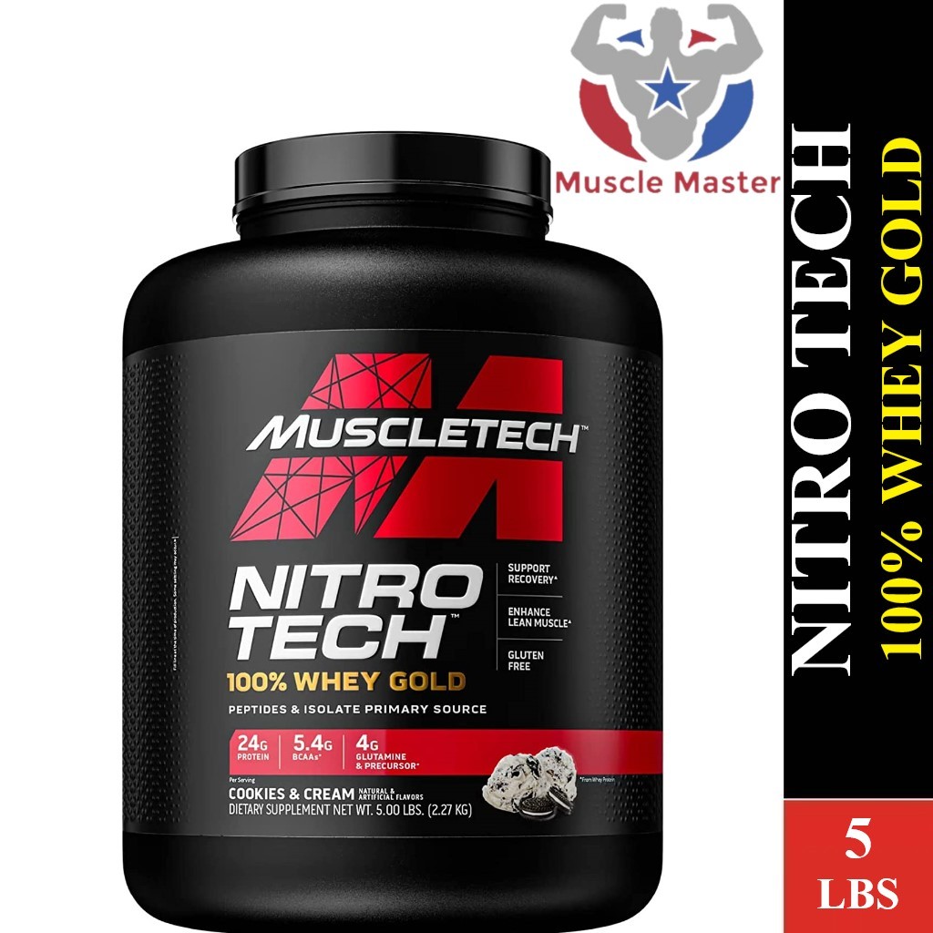 [GIVE BOTTLE] MuscleTech Nitro Tech Whey Gold Premium Muscle Building ...