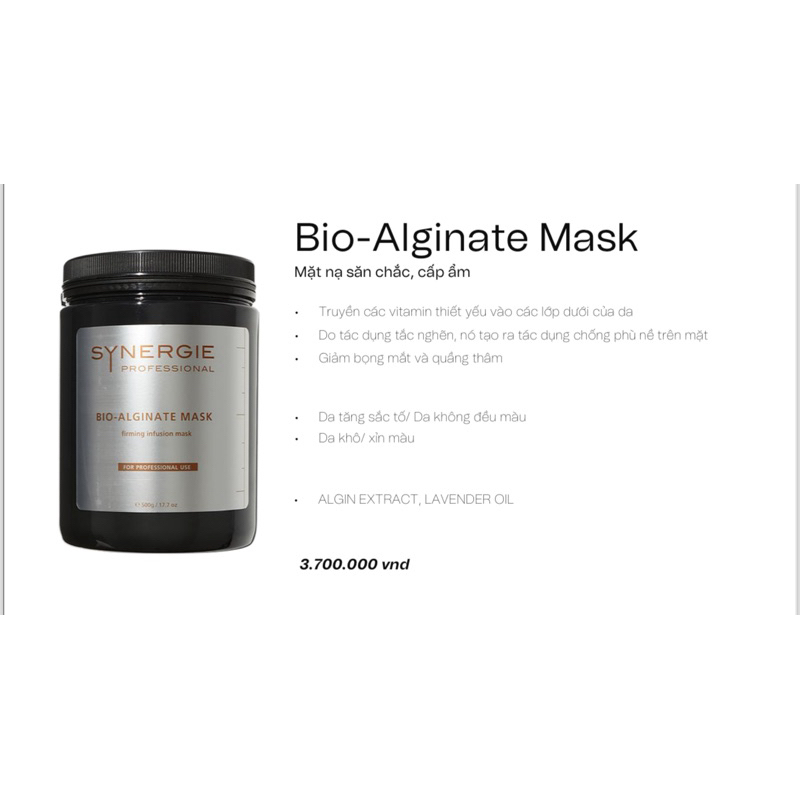 (DMN) Synergie - Bio Alginate Mask Firming, moisturizing Mask 500g ...