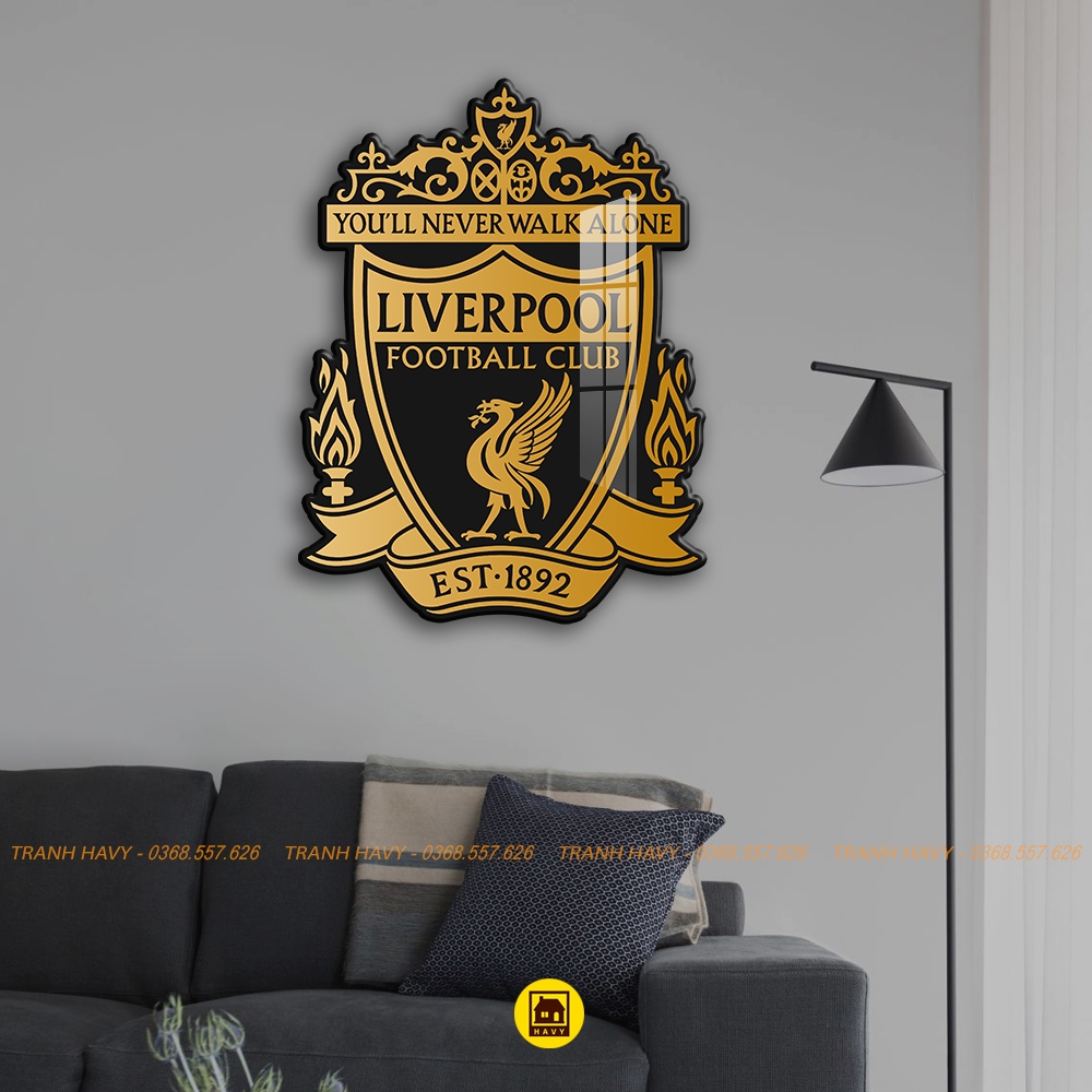 Liverpool Club Gold Mirror LED Logo with High Quality UV Printing ...