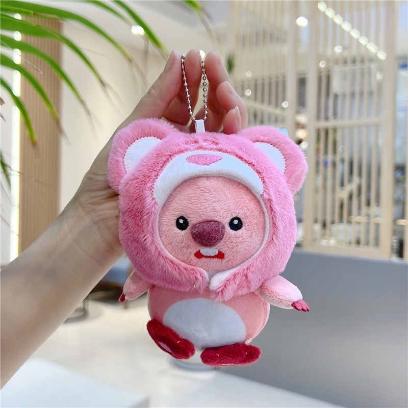 Loopy Beaver Teddy Bear Keychain, Sanrio Loopy Keychain with Hat in ...