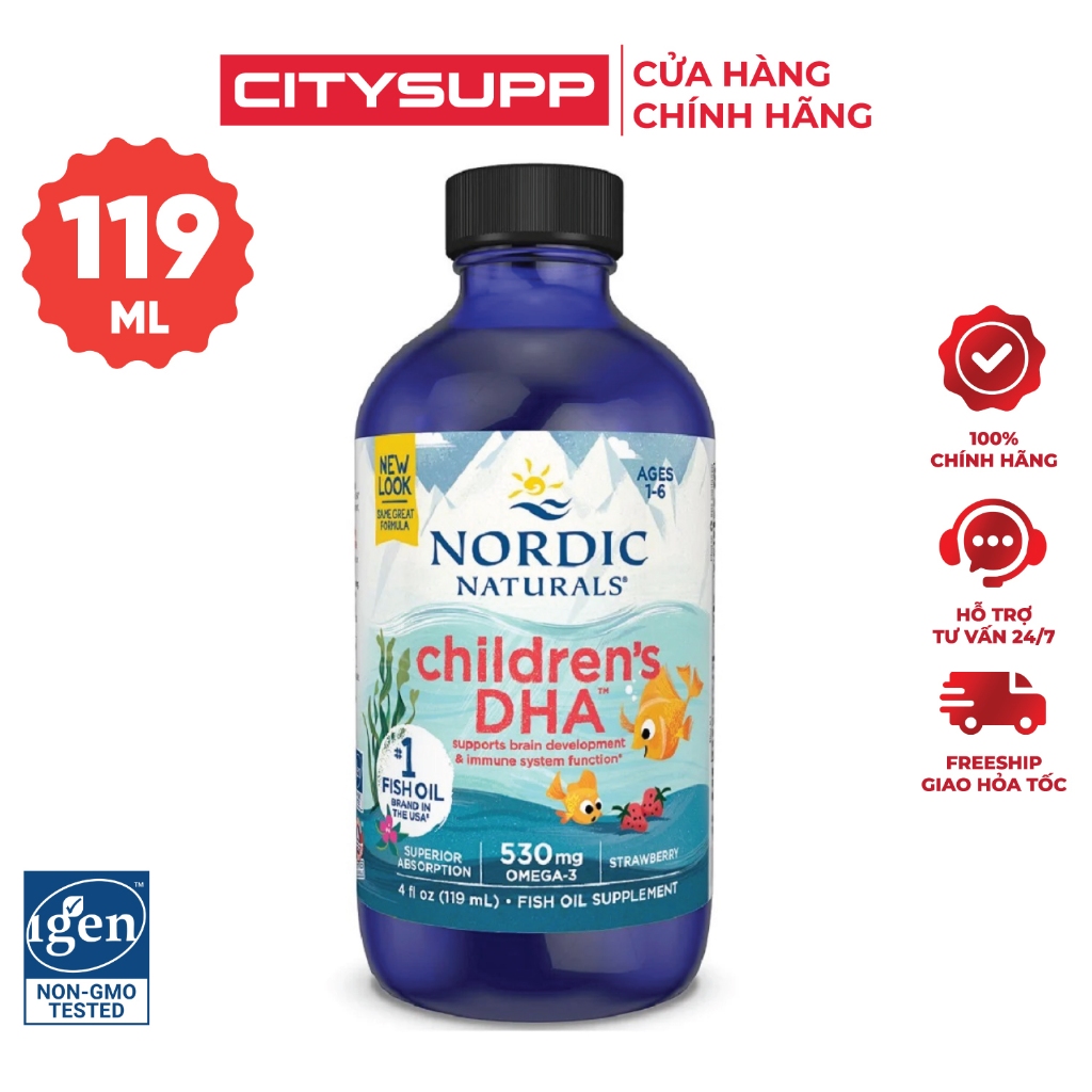 Nordic Naturals Children DHA Liquid Omega 3 Fish Oil Syrup (119ml ...
