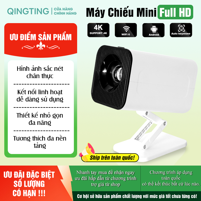 Full HD Mini Projector with Sharp Images Connects to Phone/Laptop ...