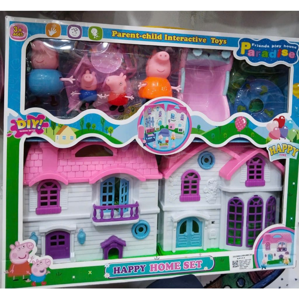 Peppa Pig House Toy, Super Cute Family Peppa Pig Model with Peppa Pig ...