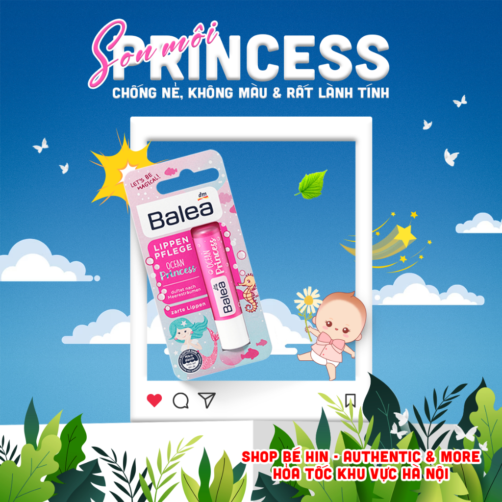 Balea Ocean Princess German lipstick nourishes baby's lips, colorless ...