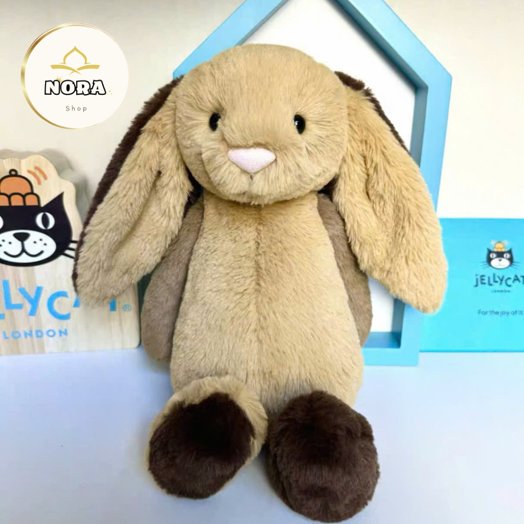JELLYCAT Bashful Patchwork Brown Bunny Stuffed Animal - Adorable Soft ...