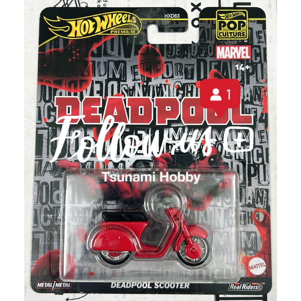 Red Hot Wheels Vespa DeadPool Scooter | Shopee Malaysia