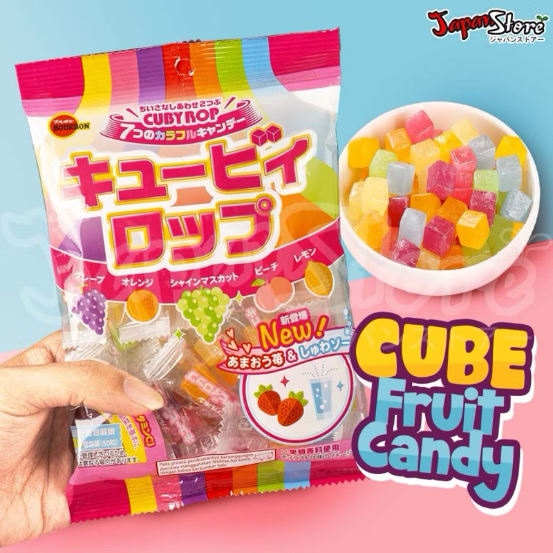 Bourbon Cuby Rop Japanese fruit candy 100g pack | Shopee Malaysia