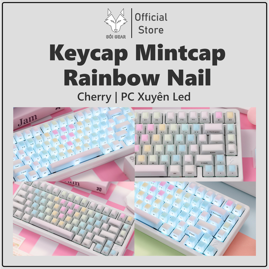 Keycap Cherry Rainbow Nail PC Through led Ninja Mintcap | Shopee Malaysia