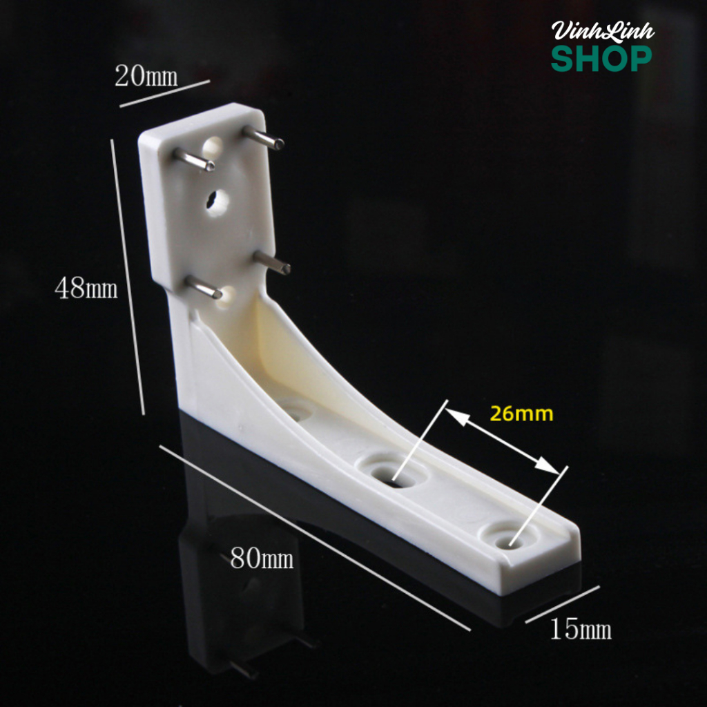 Plastic wall brackets, L-shaped brackets to support shelves with 4 nail ...