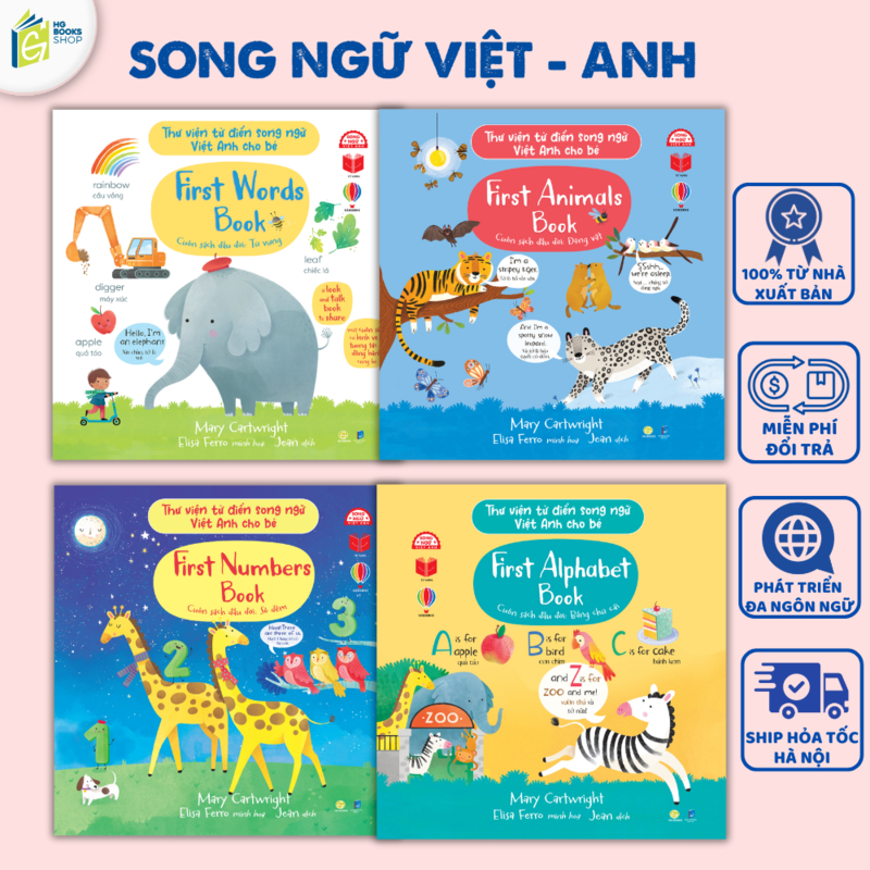Vietnamese-English Bilingual Dictionary Library Book with 4 Topics for ...
