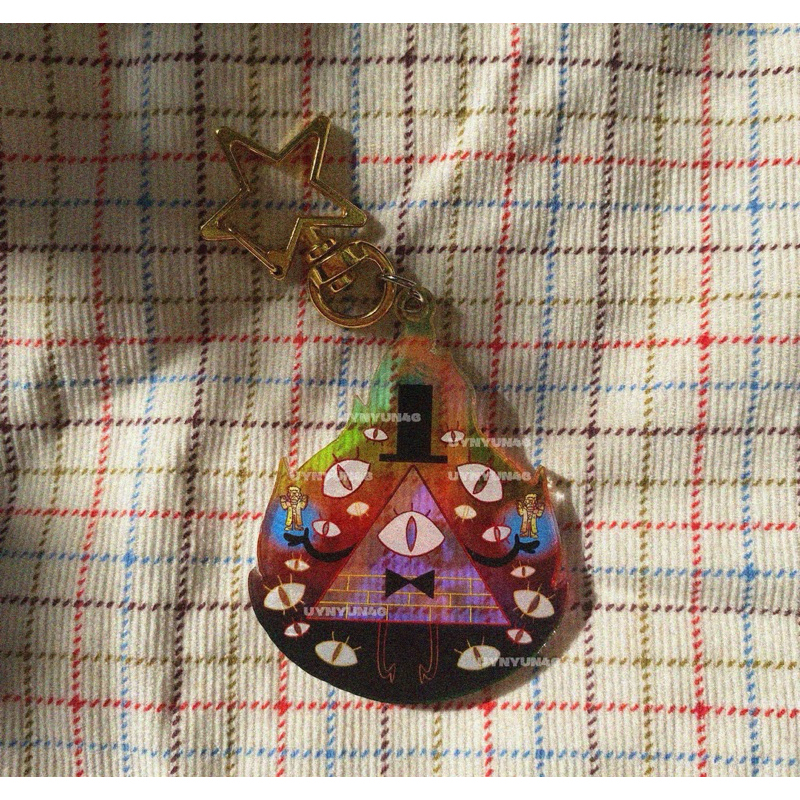 Bill Cipher Gravity Falls animated hologram Keychain | Shopee Malaysia
