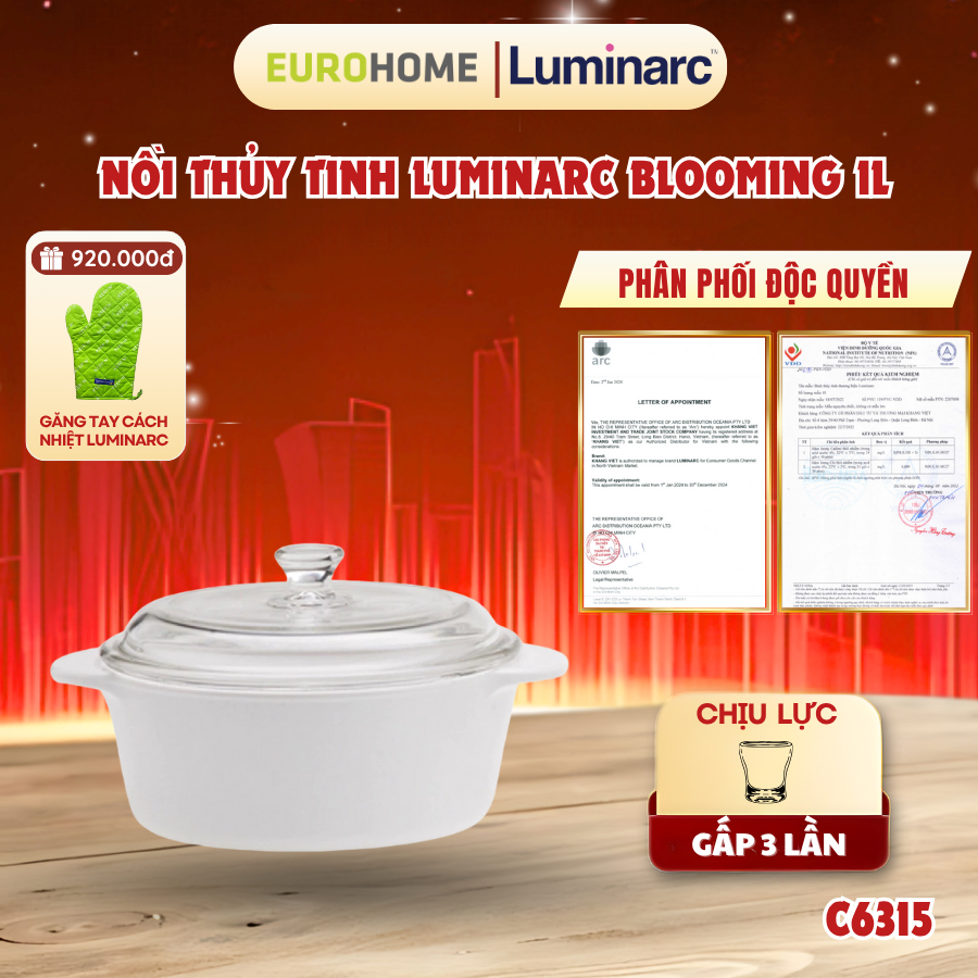 Luminarc Blooming Glass Pot 1L - C6315 | Shopee Malaysia