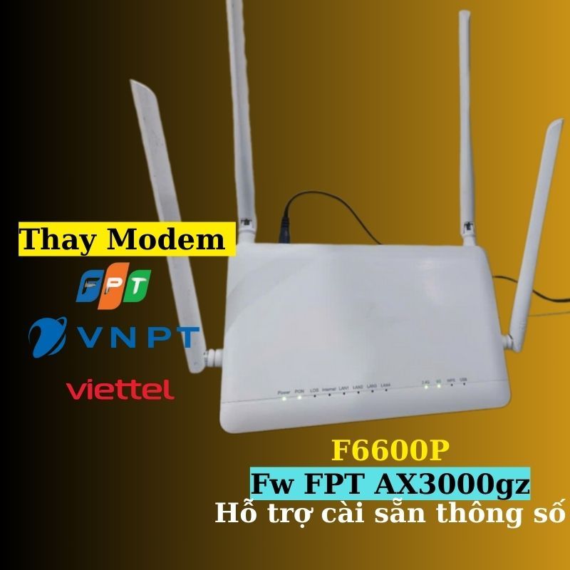 (Old product) Optical modem F6600p wif6 AX3000, replace FPT/VNPT ...