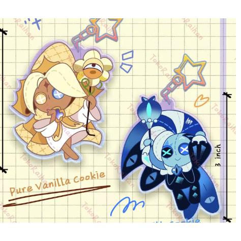 Shadow Milk Cookie Keychain, Cookie Run Keychain, Cookie Run Charm ...
