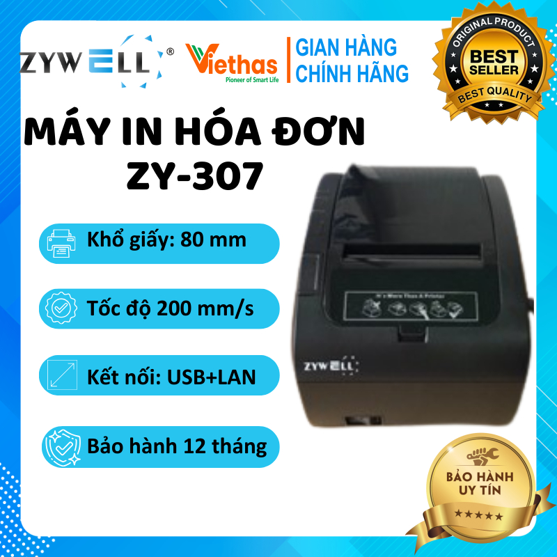 Zywell Zy307 Receipt Printer, Order Number Printer with Lan Port+USB ...