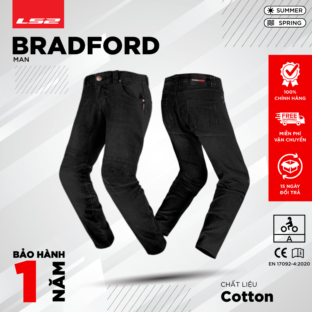 LS2 Bradford Man Men's Protective Pants A-Standard Stretch Denim Jeans ...