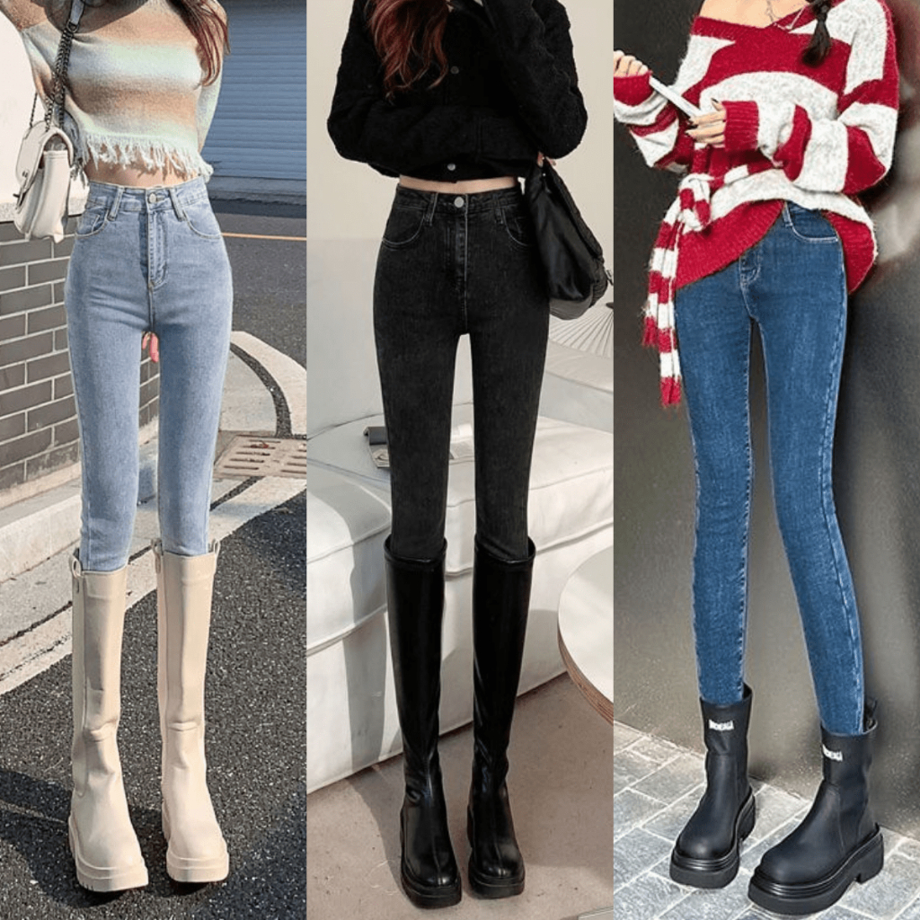 Women's Skinny Jeans Slim Fit 3 Colors Dark Blue Women's Skinny Jeans 4 ...