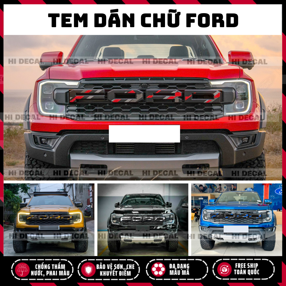 Ford lettering stickers on the front, decorative Ford Ranger - Raptor ...