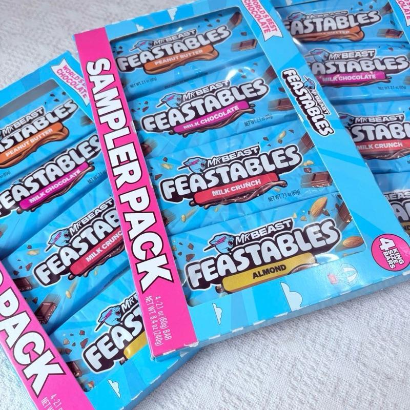 MrBeast Feastables Sampler Pack Chocolate Set - Set of 4 milk chocolate ...
