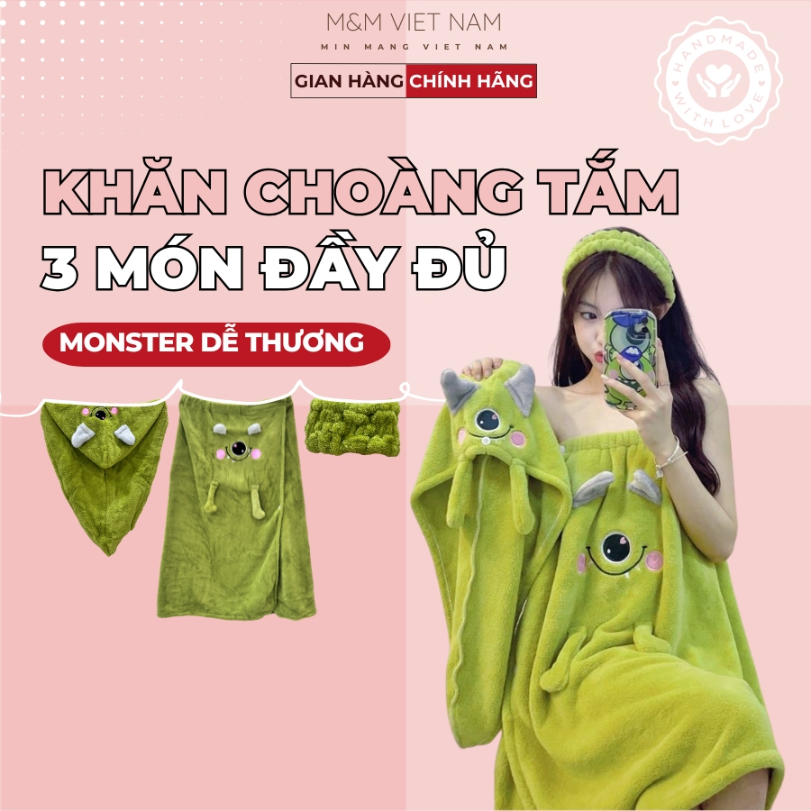 Set of 3 Convenient, SMOOTH VIETNAMESE Women's Bath Towel, Bathing ...