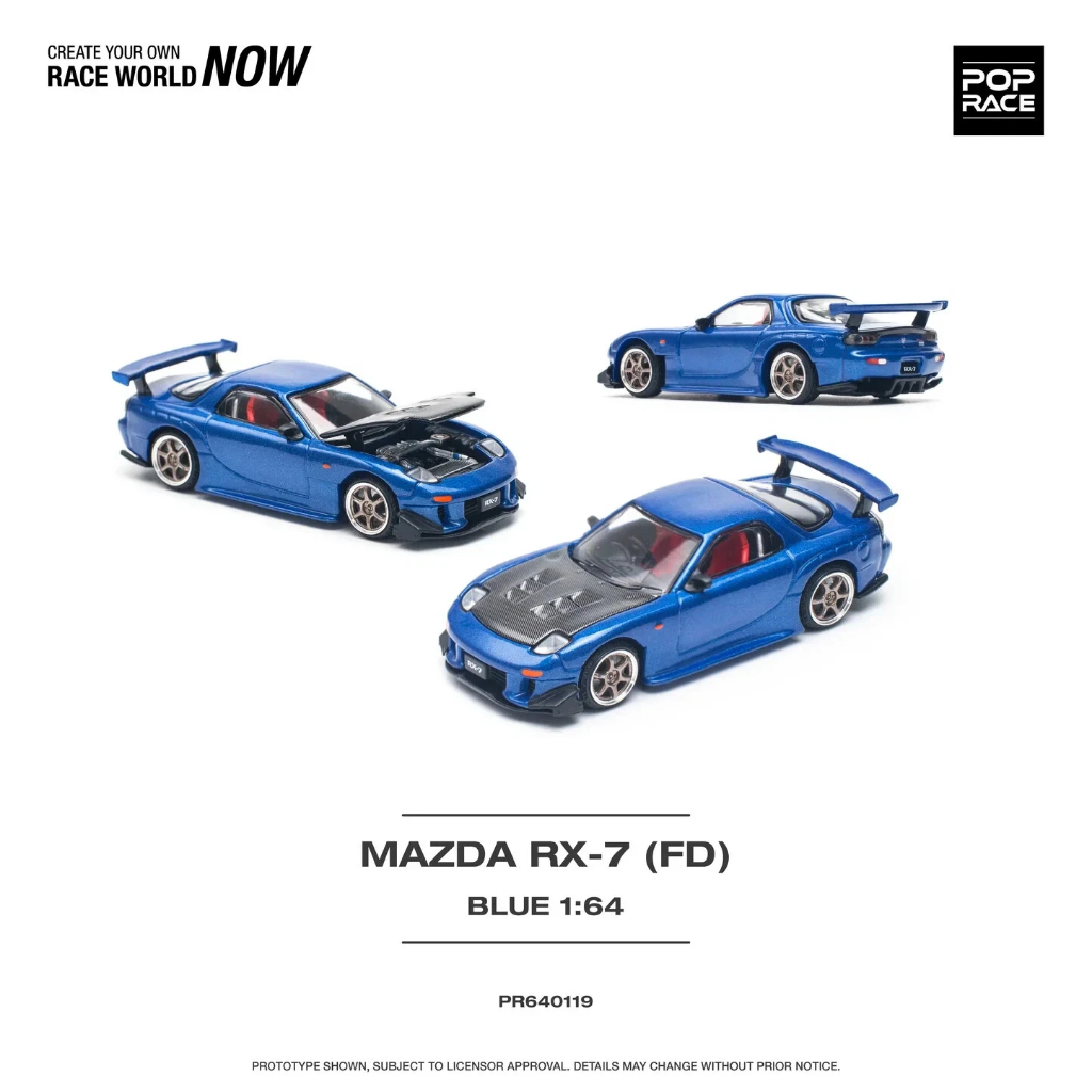 1:64 POP RACE MODEL - MAZDA RX-7 (FD3S) RE-AMEMIYA WIDEBODY METALLIC BLUE | Shopee Malaysia