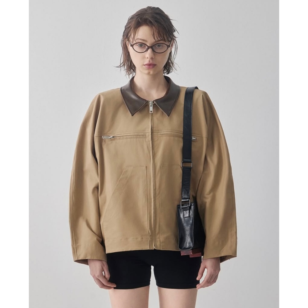 BrownJacket with Leather Collar 67PERCENT/67% - COCOON DETROIT JACKET | Shopee Malaysia
