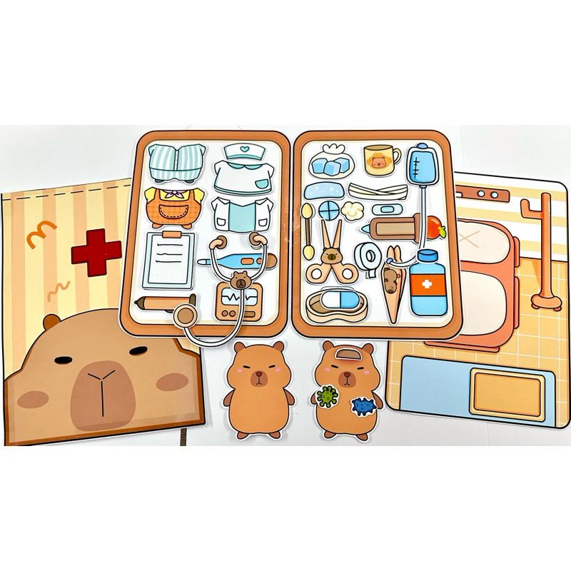 Peel-and-stick toy Capybara medical bag, practice being a doctor ...