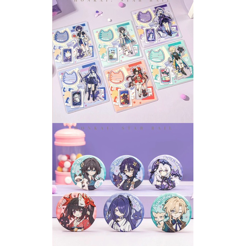 Standee/badge Tiny cat (cat) Ruan Mei/Aventurine/Ratio/Acheron official ...