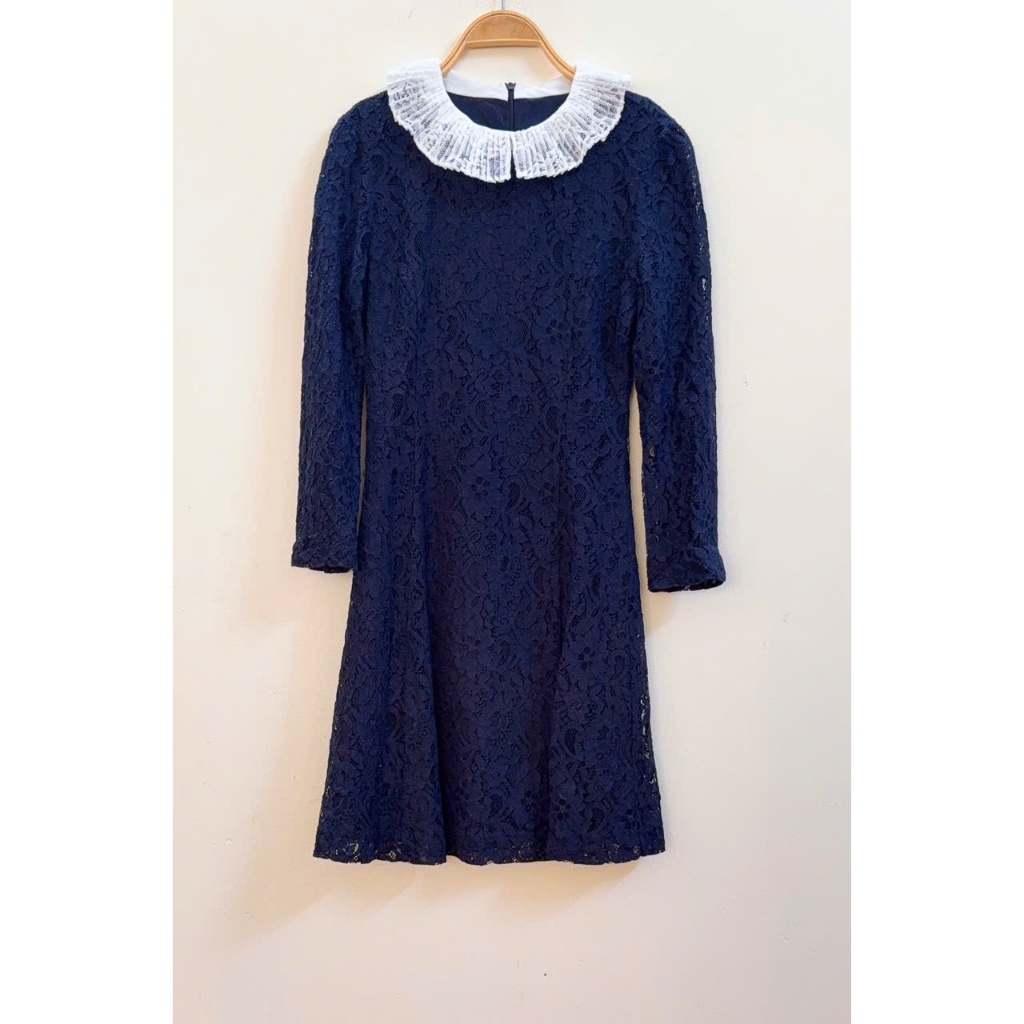 Korean dark blue lace dress - 2 Hands (Size M) | Shopee Malaysia