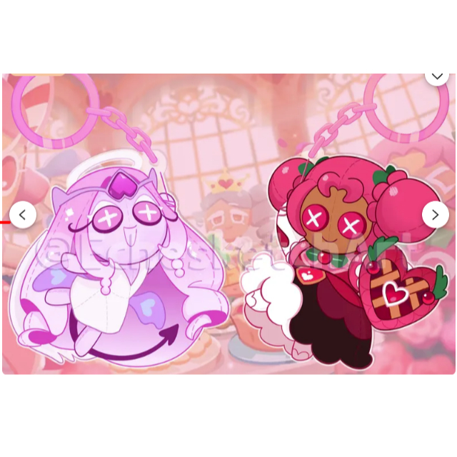 PRE Cookie Run Keychains - Hollyberry Cookie and Eternal Sugar Cookie ...