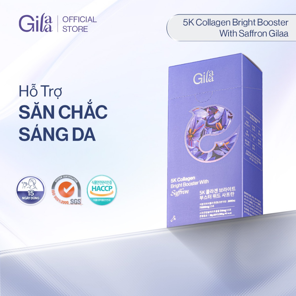 Gilaa Collagen Bright Booster With Saffron (20g x 15 packs) | Shopee ...