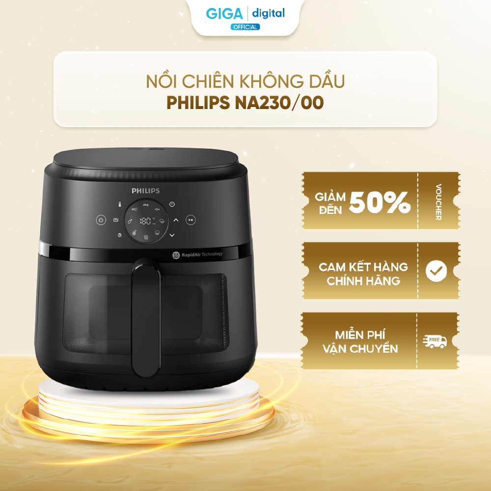 Philips NA230/00 6.2 liter Electronic Oil-Free Fryer |1700W | Glass ...