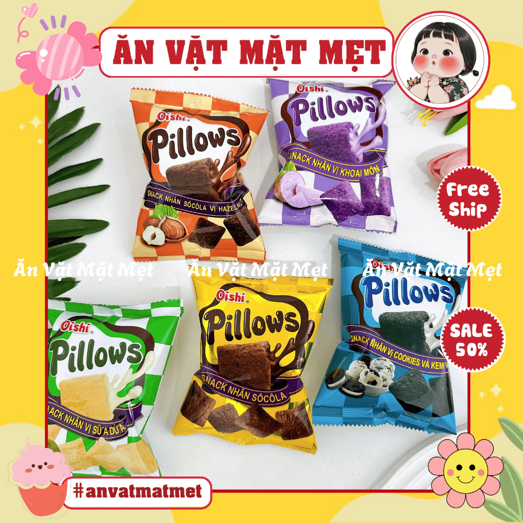 (COMBO 10 PACK) Oishi Snack Pillows with Coconut Milk - Chocolate ...