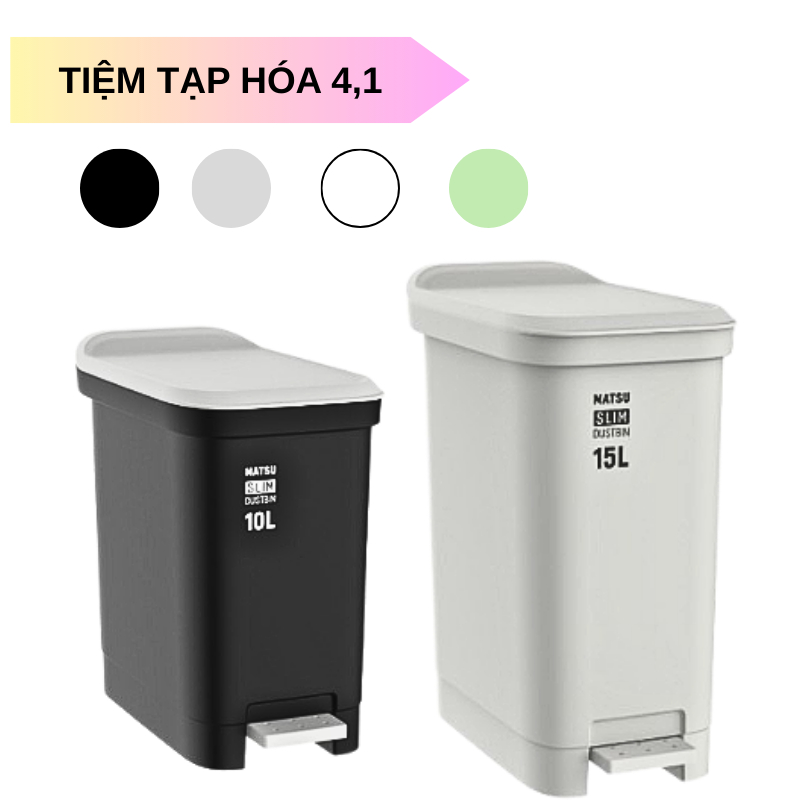 Slim Duy Tan family plastic trash can 10L/15 liters, new model, pastel ...