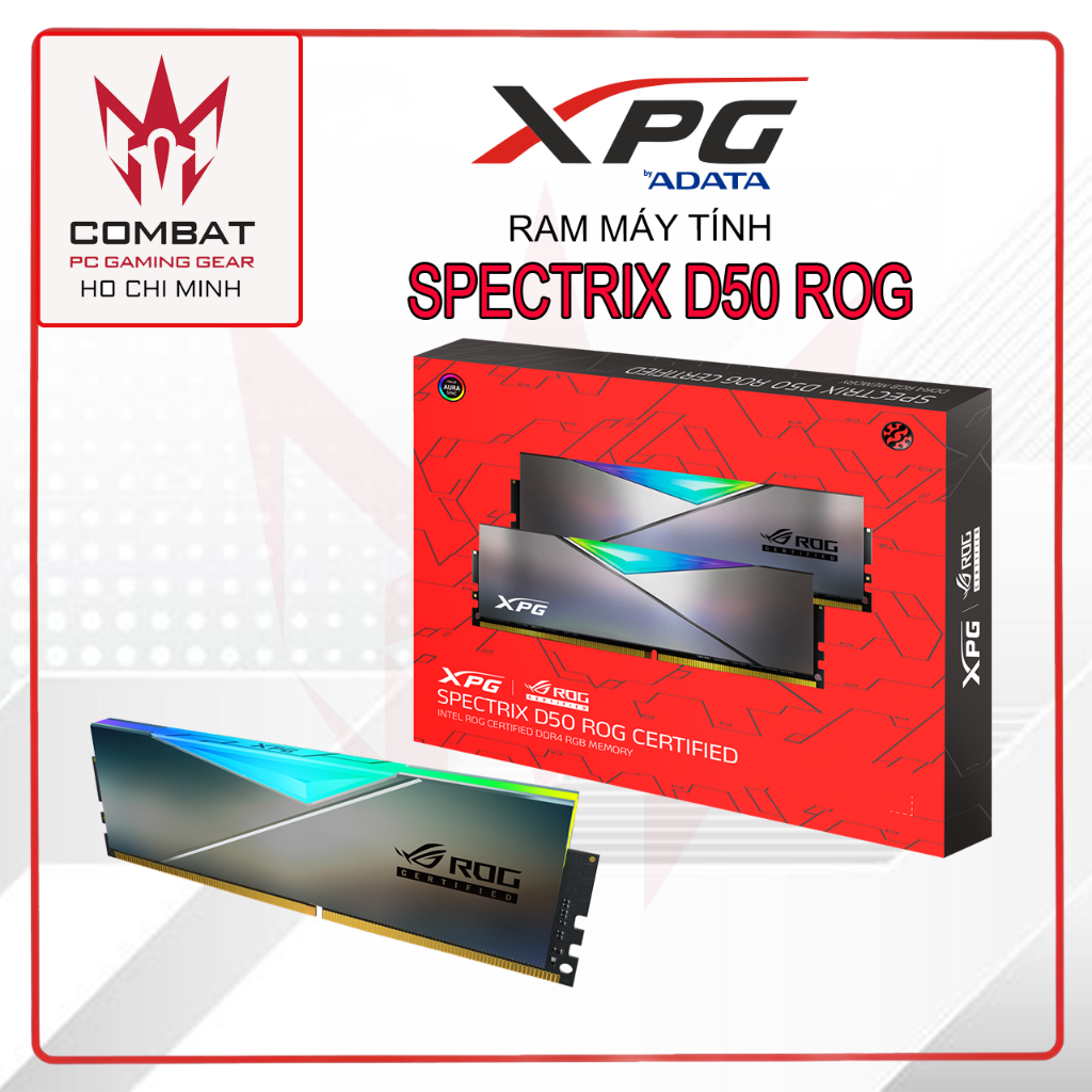 ADATA SPECTRIX D50 ROG Certified RGB Computer Ram 16GB (8GB x 2) Bus ...