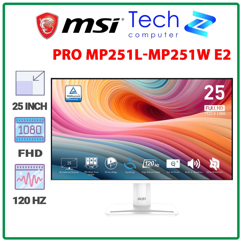 MSI PRO MP251L - MP251W E2 Monitor (24.5 inch - IPS - FHD - 120Hz - 1ms ...