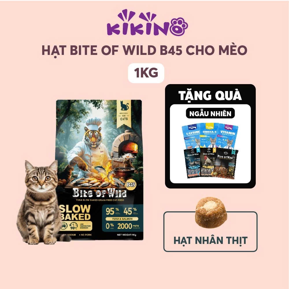 Bite Of Wild B45 Cat Food 1KG Pack, 45% Protein, Grain Free, For Cats ...