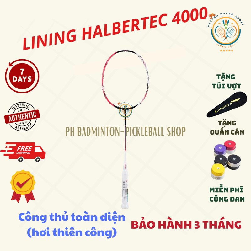 [Weaving string+Free bag-Wrap] Lining Zhanji Halbertec 4000 Badminton ...