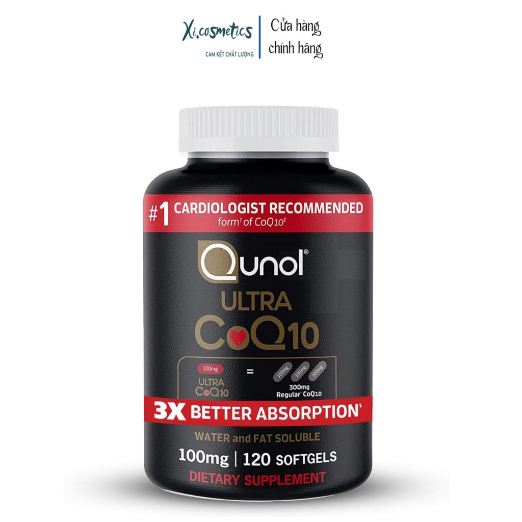 Heart supplement Mega Coq10 Ubiquinol 100mg 120 Qunol tablets from the ...