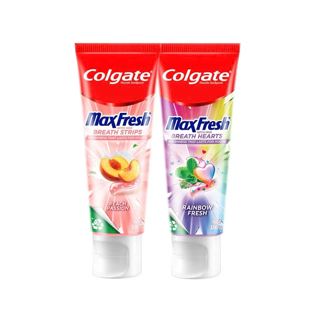 Colgate MaxFresh Toothpaste Tropical Peach and Rainbow Flavor The Cool ...