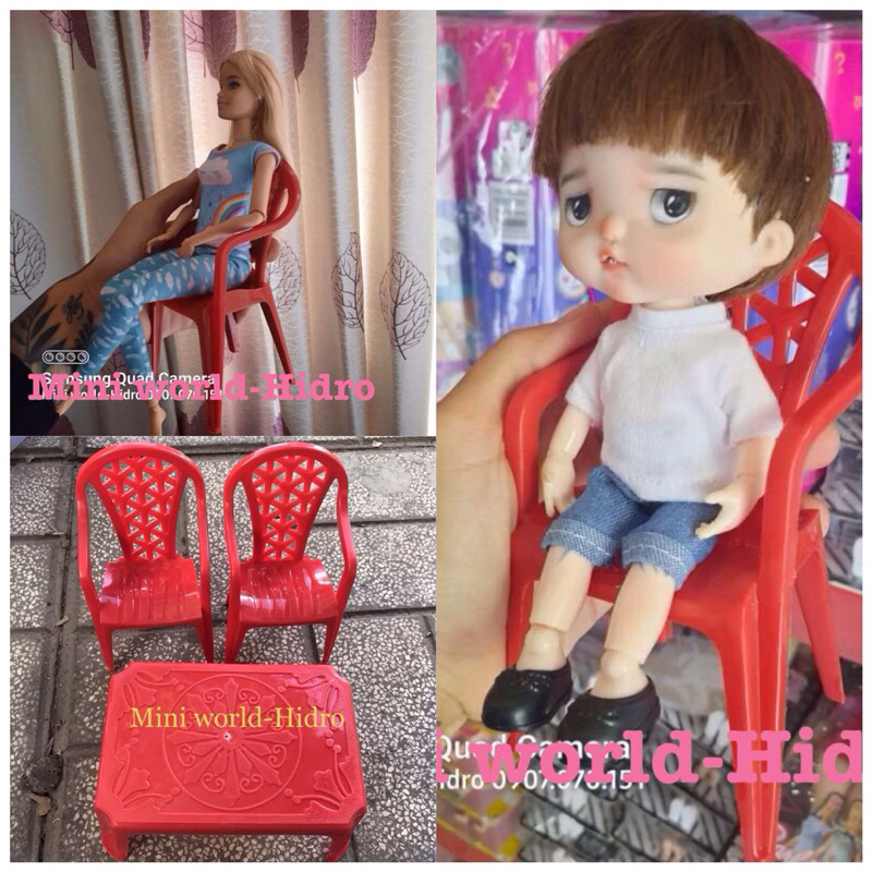 Model of toad shop plastic table and chair set, Size 1/6 scale, used ...