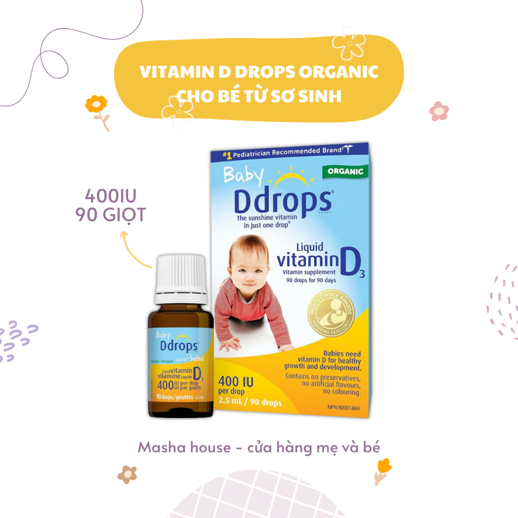 Vitamin D3 Baby Ddrops Organic for babies from birth in the US (90 drops - New Model) | Shopee ...