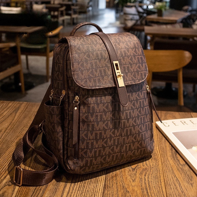 School backpack, leather backpack with printed patterns, 2 compartments ...