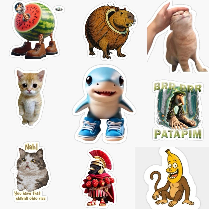 Italian brainrot meme stickers 90 different images/ sticker search meme ...