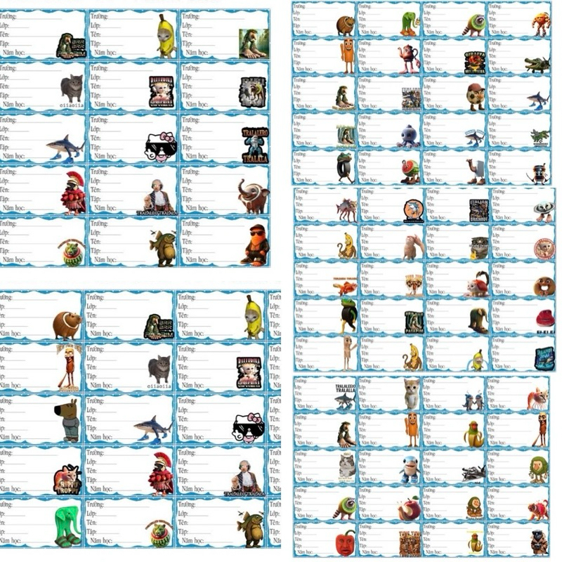 Italian brainrot meme notebook labels 80 different labels/ italian ...