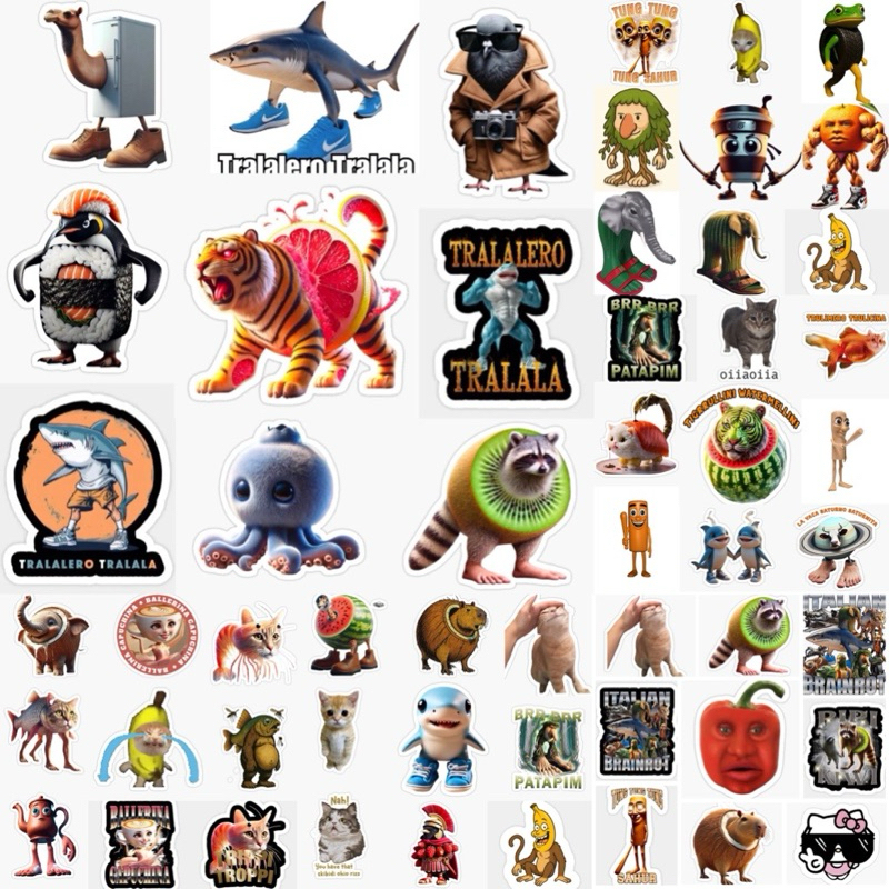 Italian brainrot meme stickers 90 different images/ sticker search meme ...