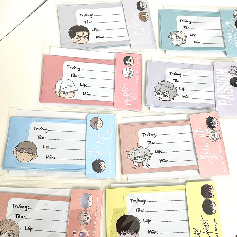 Manhwa notebook labels Passion, JinX, Lowtide in Twilight, Codename ...
