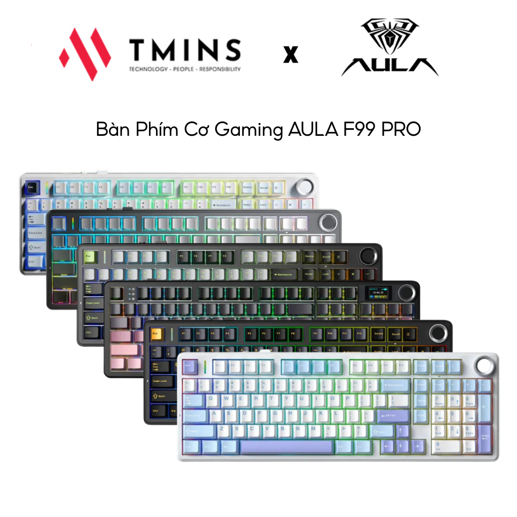AULA F99 PRO Mechanical Keyboard (3 MODE / Sweep circuit / With rotary ...